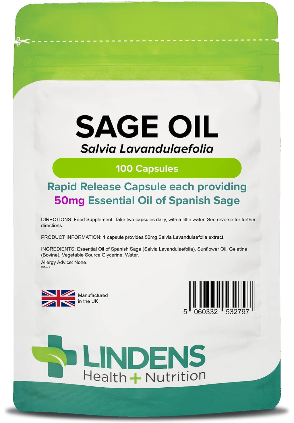 Sage essential oil capsules for menopause
