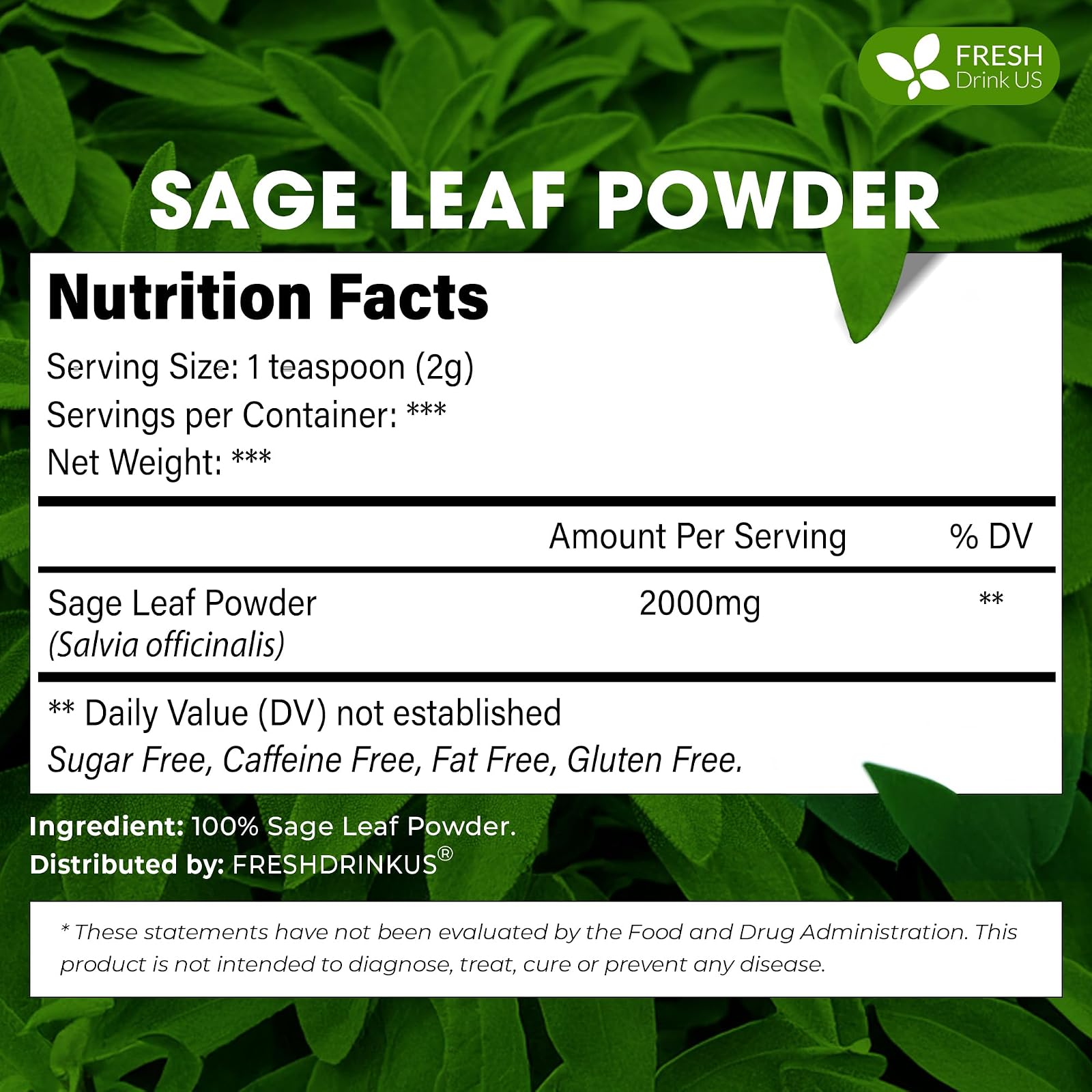 sage leaf powder for natural remedies