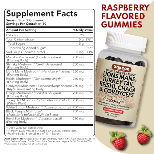 Sakoon lion's mane gummies 2500 mg