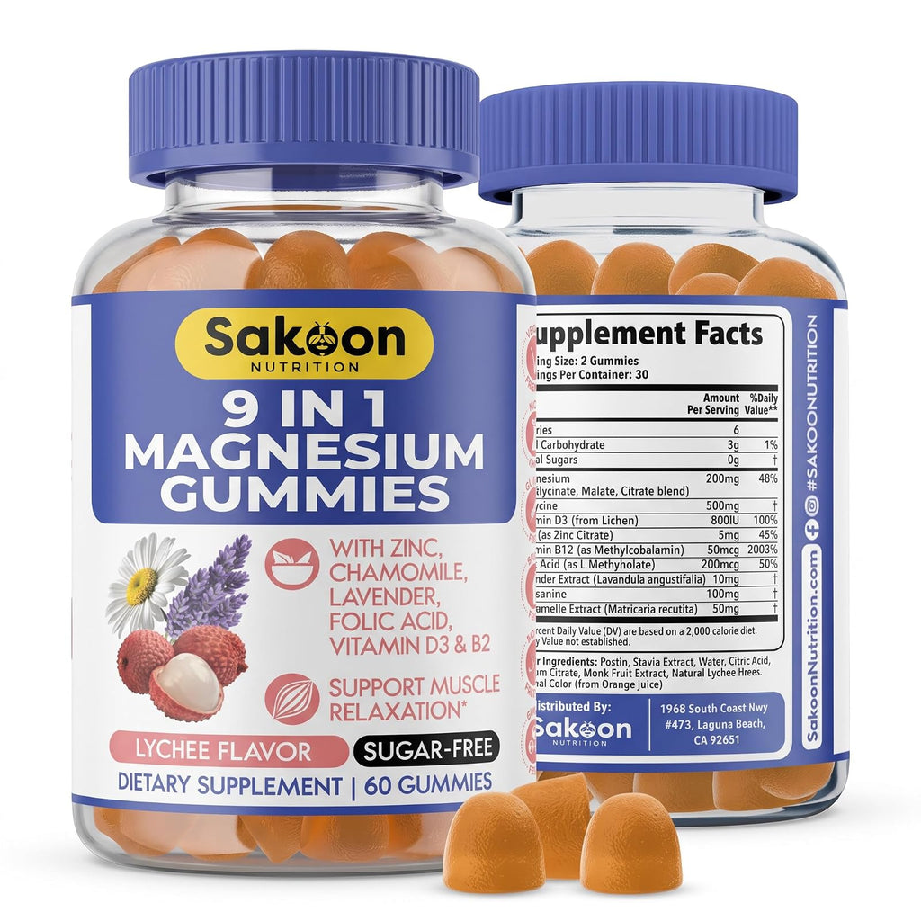 Sakoon Magnesium Glycinate gummies for relaxation