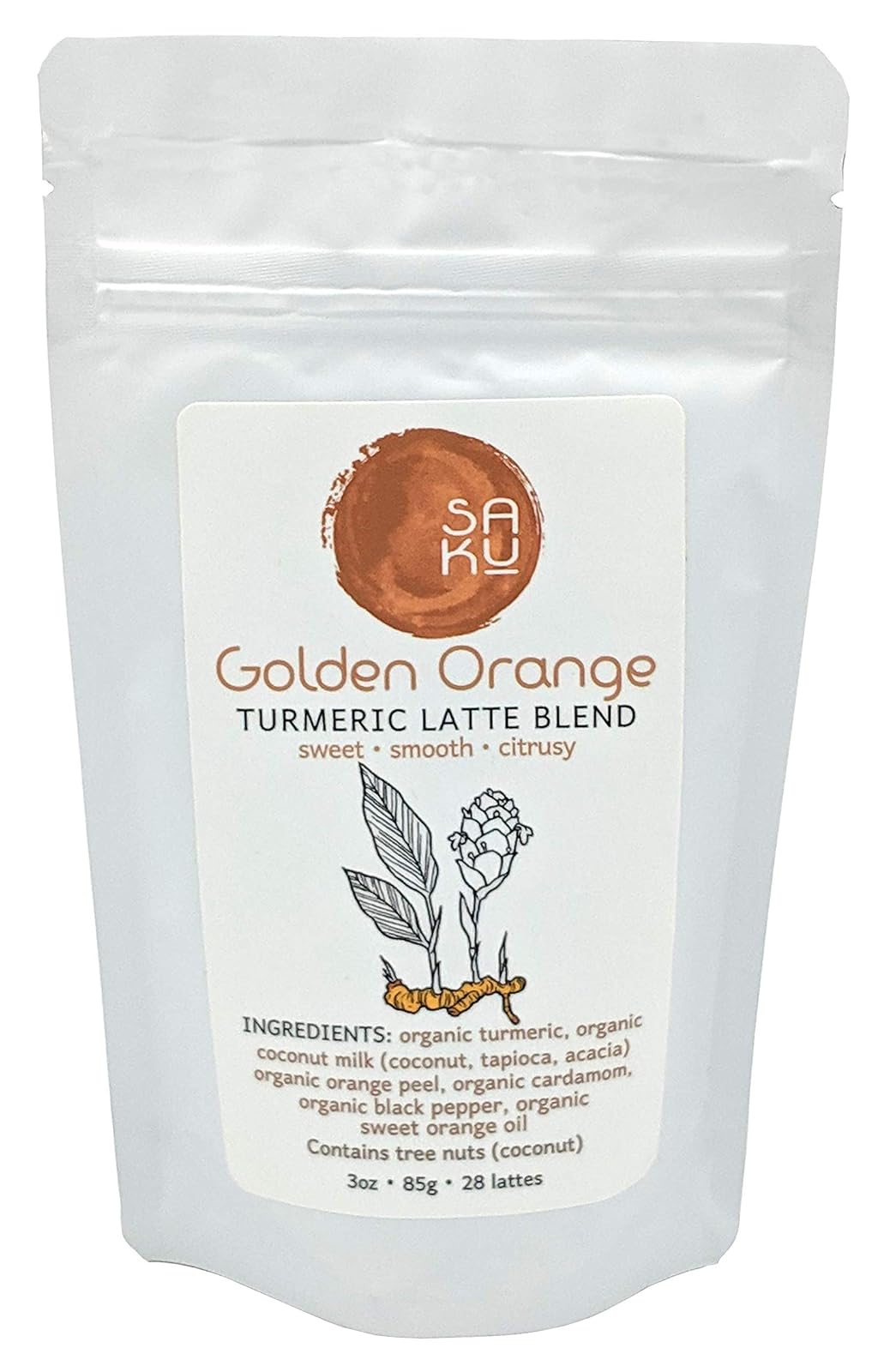 SAKU turmeric latte blend for wellness