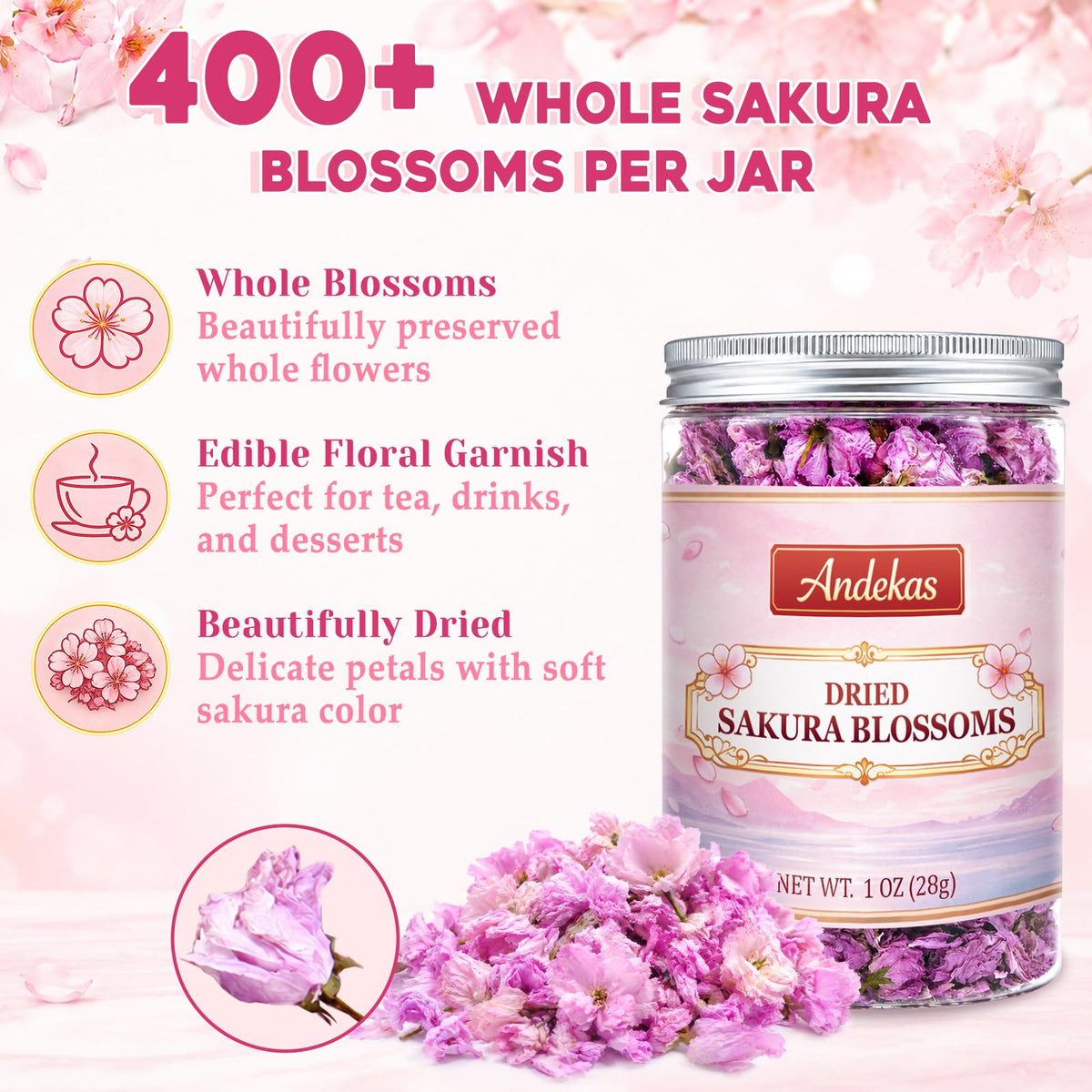 sakura blossoms for culinary dishes
