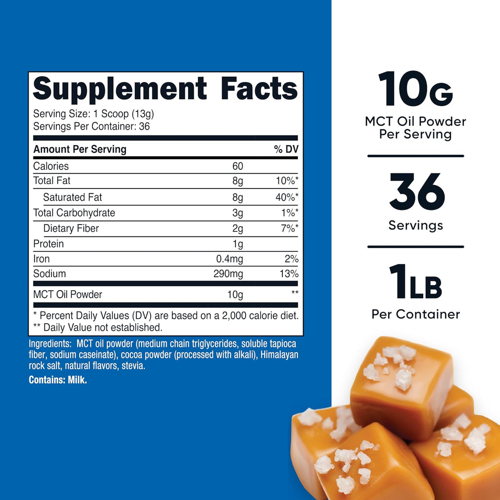 Salted caramel MCT oil powder