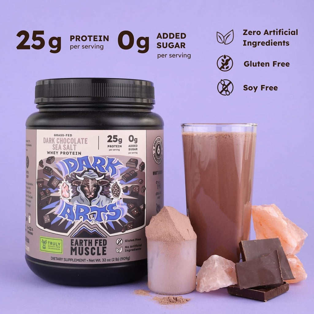 Salted dark chocolate whey protein