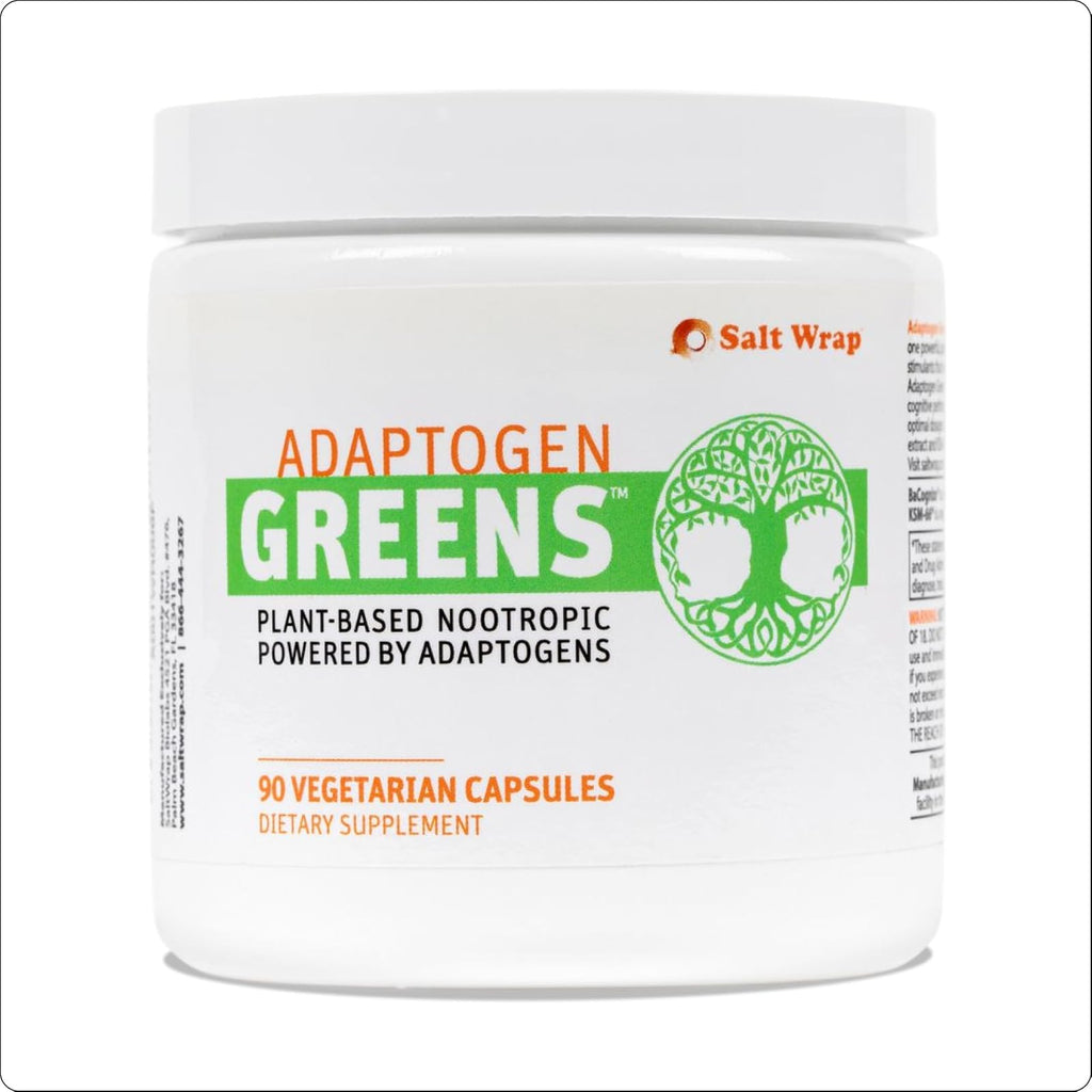 SaltWrap Adaptogen Greens capsules for energy