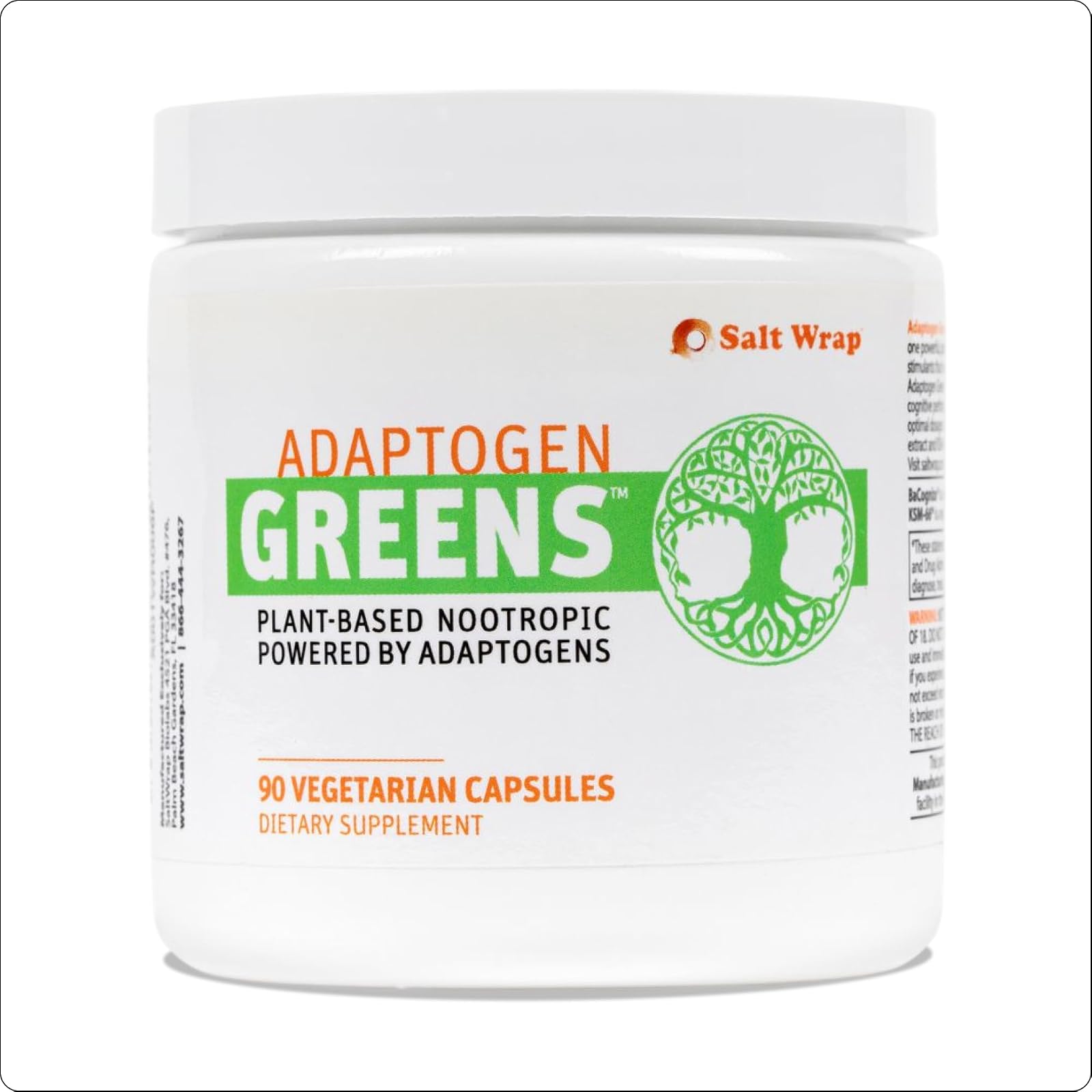 SaltWrap Adaptogen Greens capsules for energy