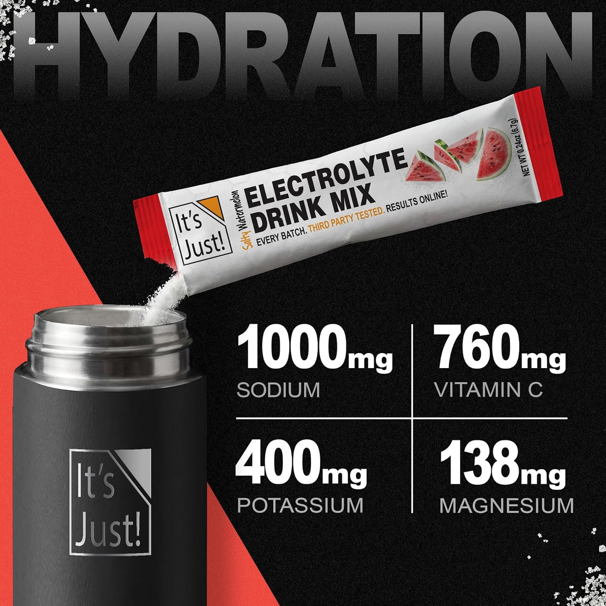 Salty watermelon electrolyte powder