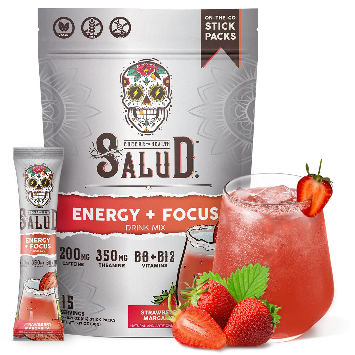 Salud energy drink powder strawberry margarita