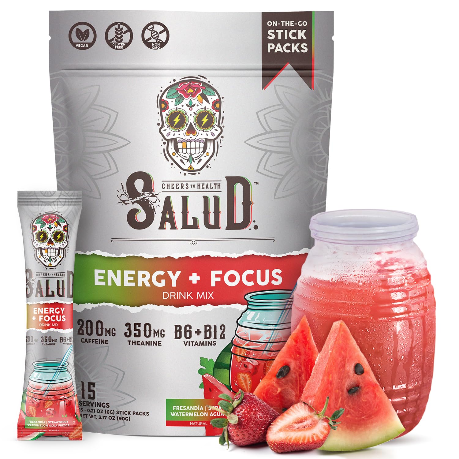 Salud energy drink powder strawberry watermelon