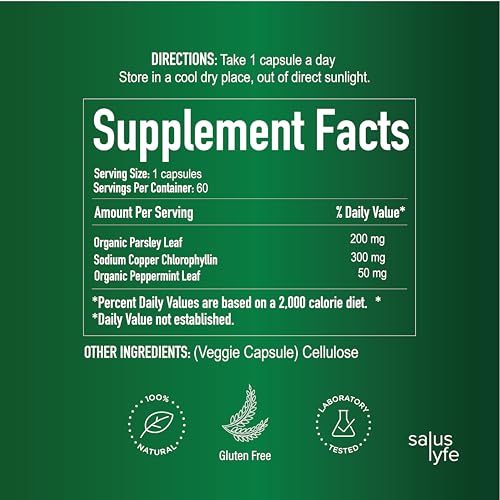 Salus Lyfe Chlorophyll Body Deodorizing Supplement | All-Natural Capsules for Men & Women | 60 Count for Underarms & Private Areas - 12