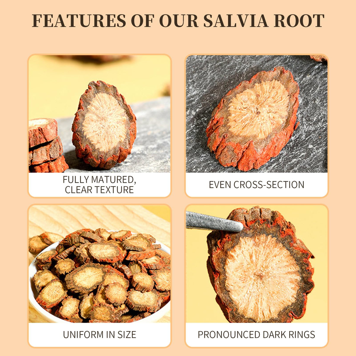 Salvia root slices for soothing tea