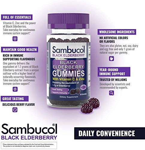 Sambucol elderberry gummies for family health