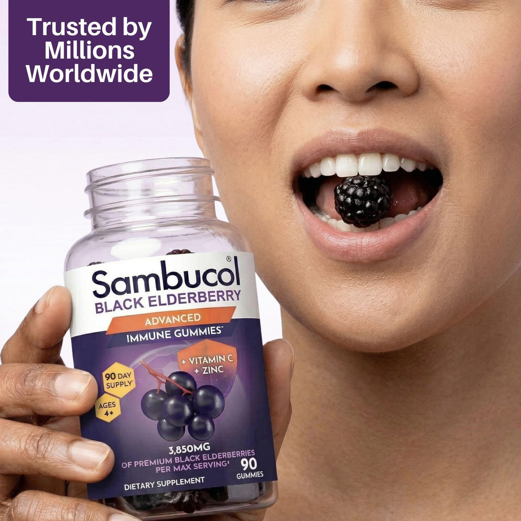 Sambucol elderberry gummies for on-the-go
