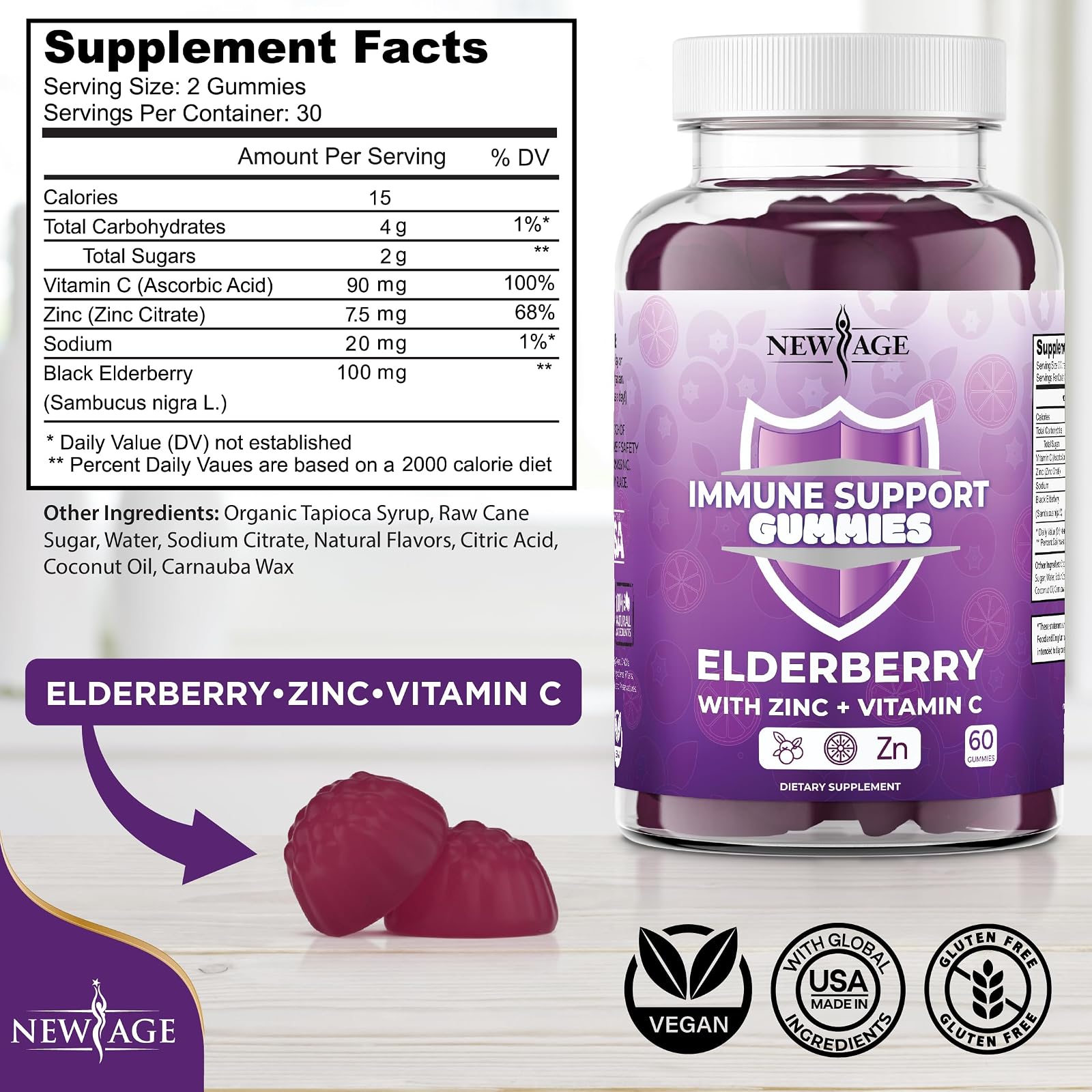 Sambucus black elderberry with vitamin C