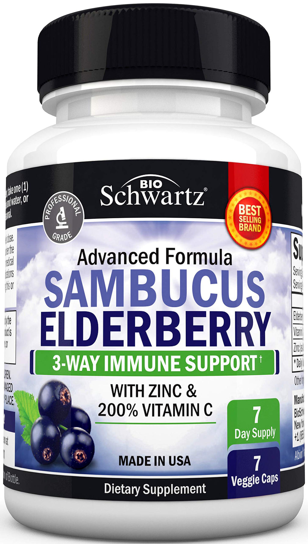 Sambucus elderberry capsules for immune support