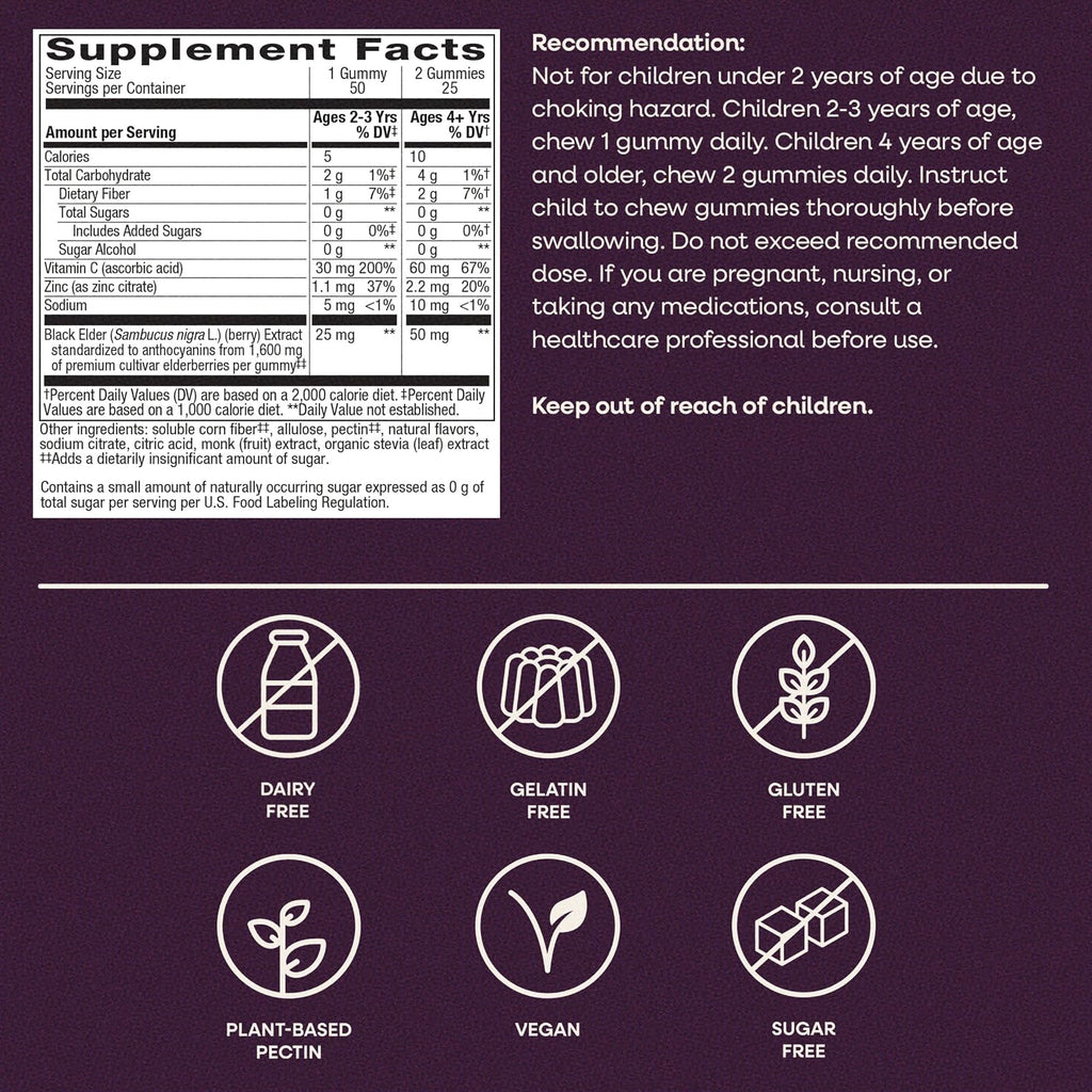Sambucus elderberry gummies for kids wellness