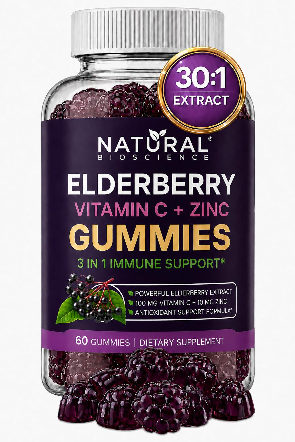 Sambucus elderberry gummies with zinc