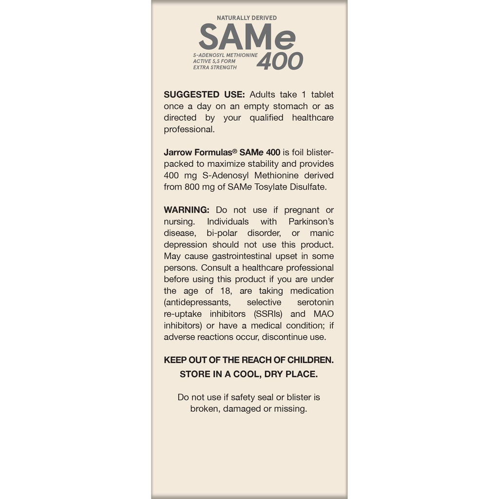 SAMe supplement for improved well-being