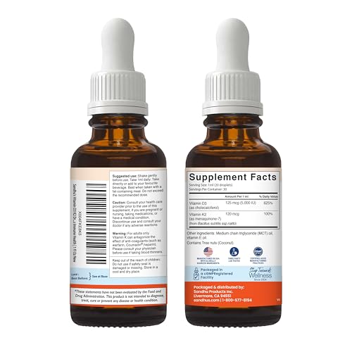Sandhu's Vitamin D3 K2 for bone health