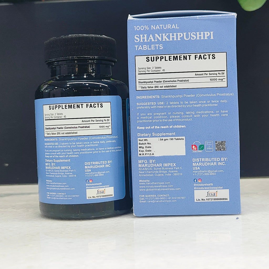 Sankhpushpi tablets for enhanced vitality