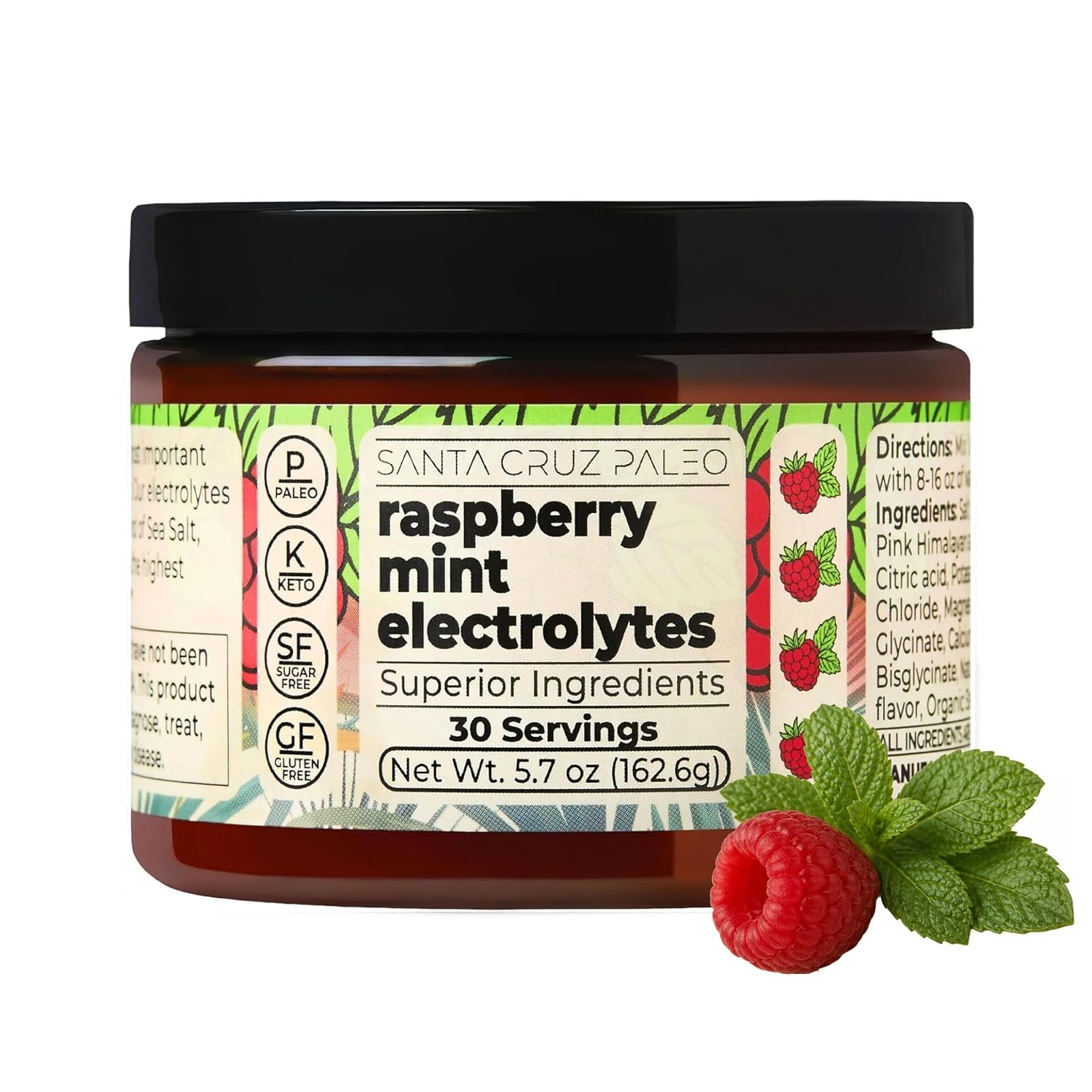Santa Cruz electrolyte powder raspberry mint