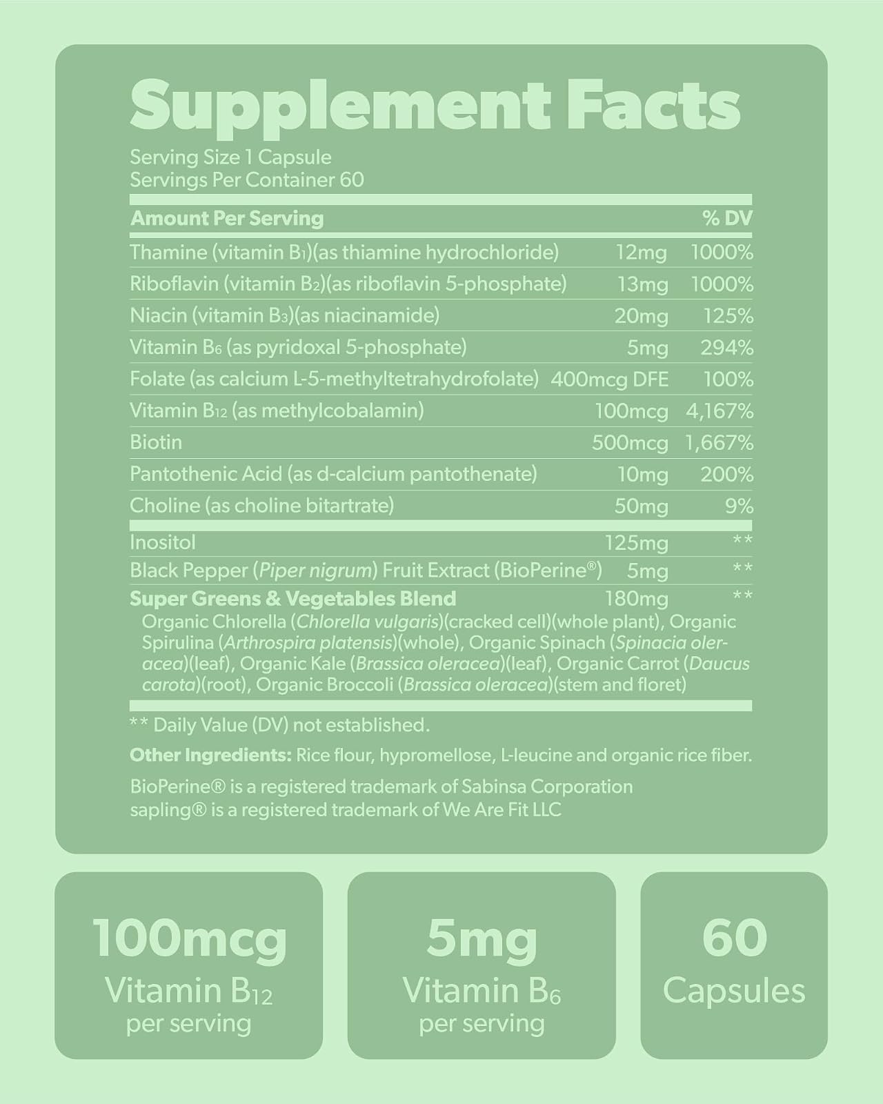 sapling vitamin b complex for overall health