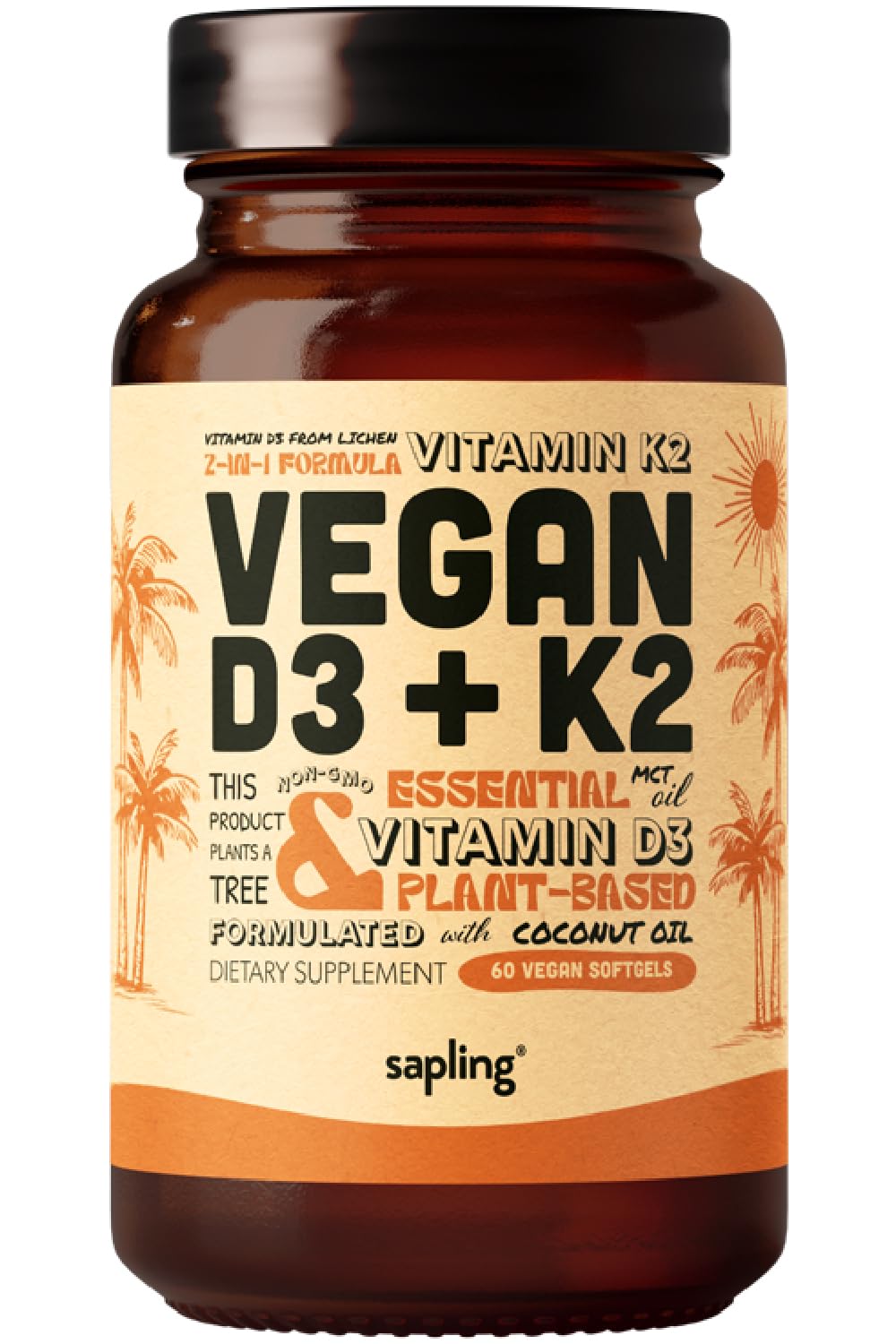 Sapling vitamin D3 K2 softgels