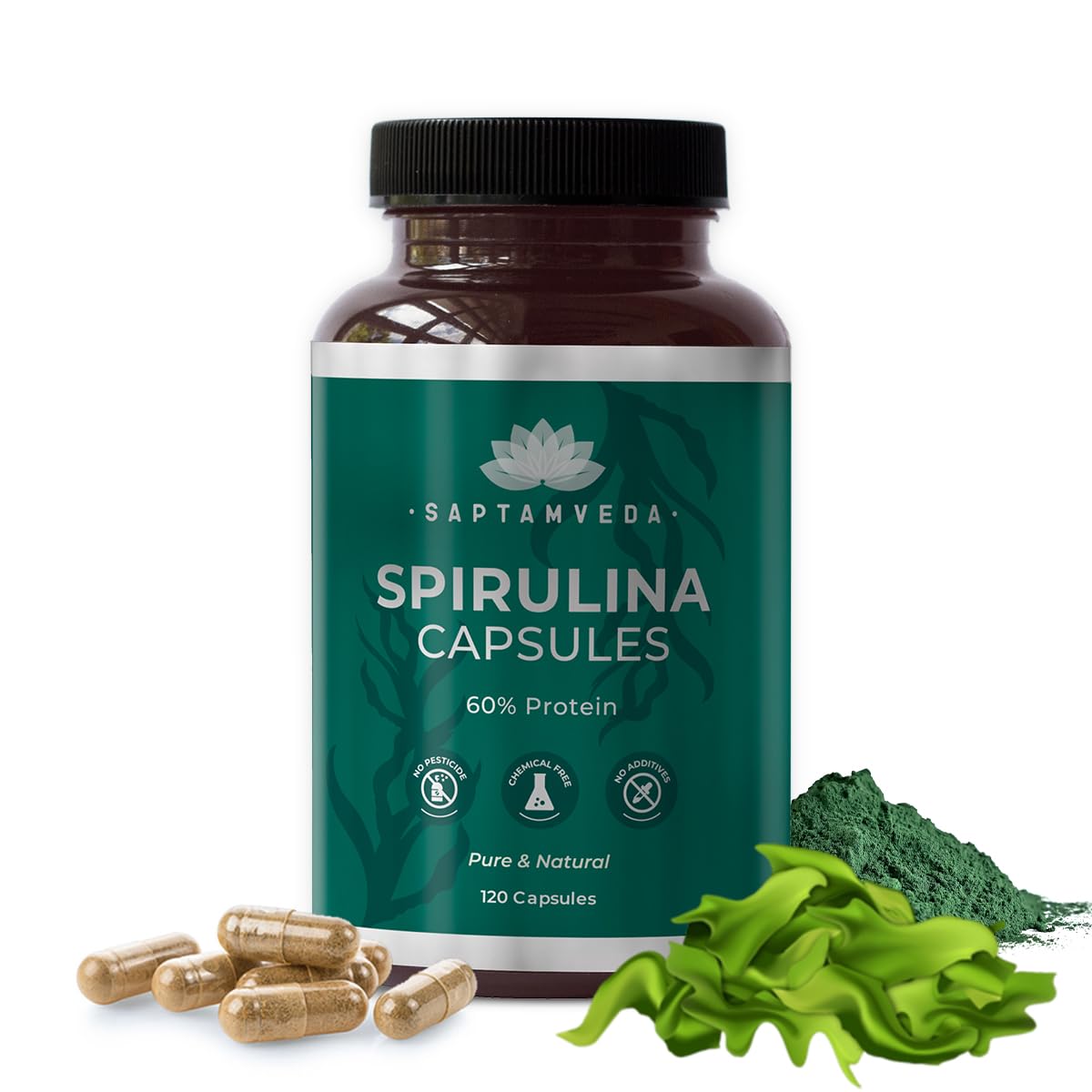 Saptamved spirulina capsules for energy
