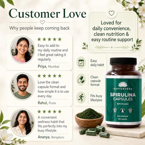 Saptamved spirulina for daily nutrition boost