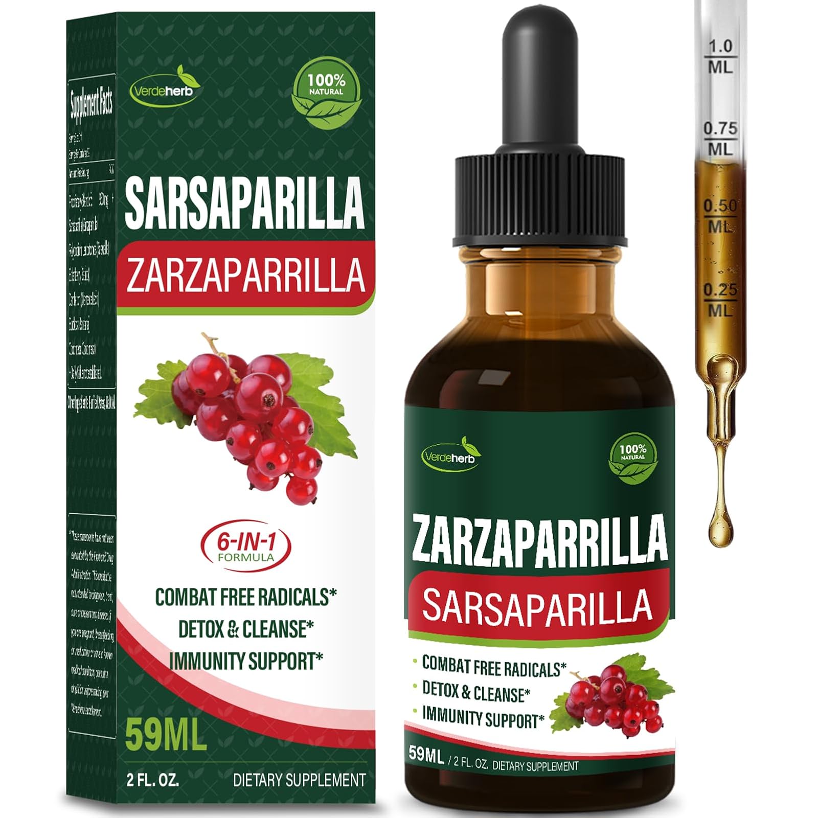 Sarsaparilla root extract detox drops
