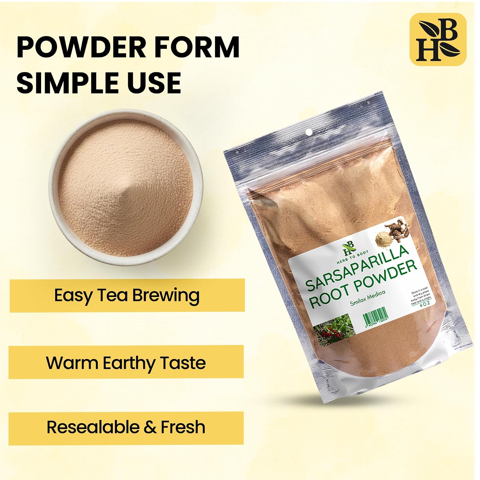 Sarsaparilla root powder for natural wellness