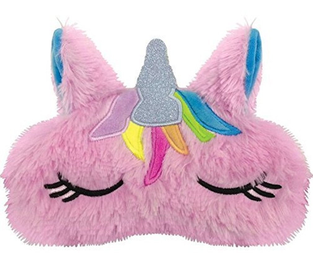 satin-lined plush girls sleep mask