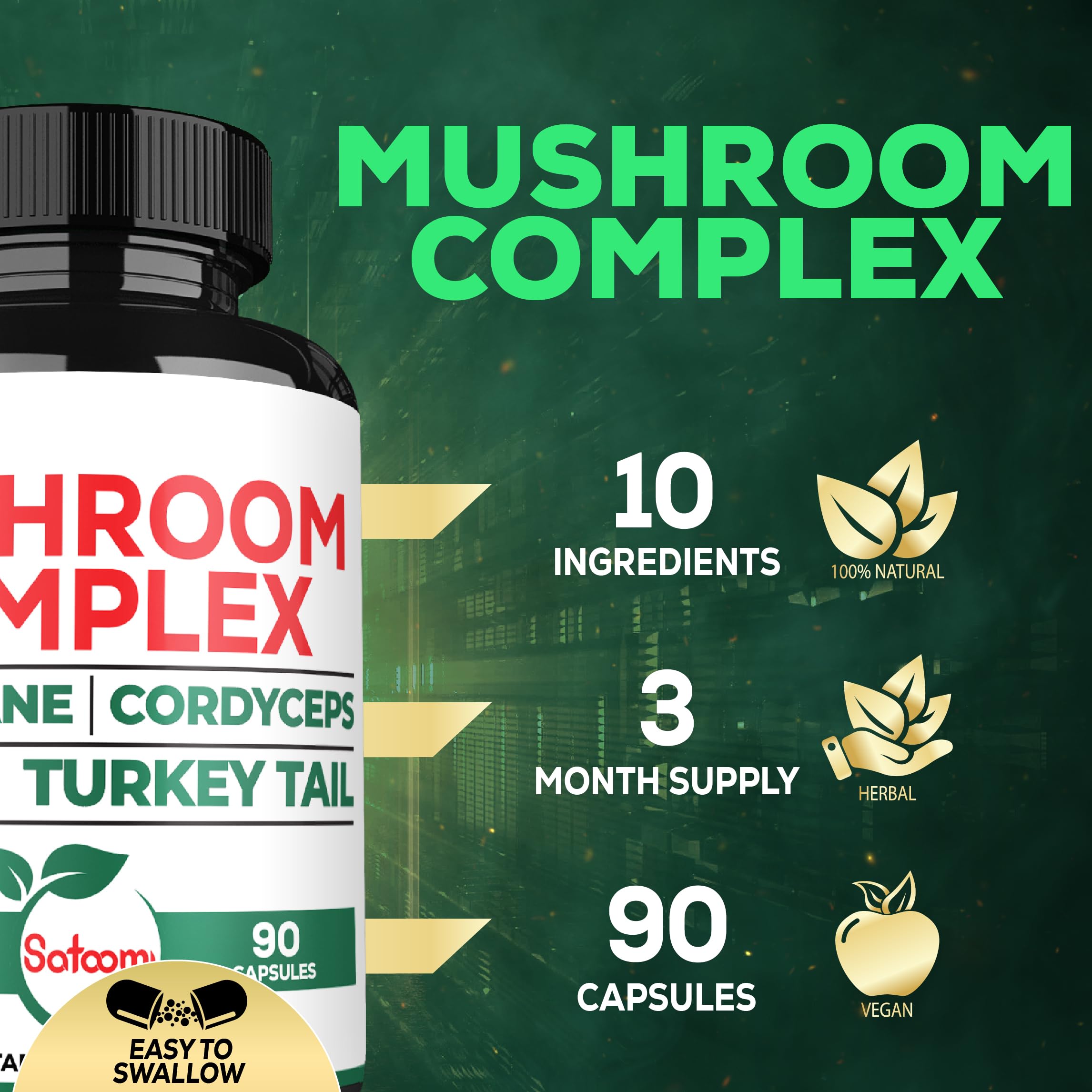 Satoomi mushrooms for enhanced focus