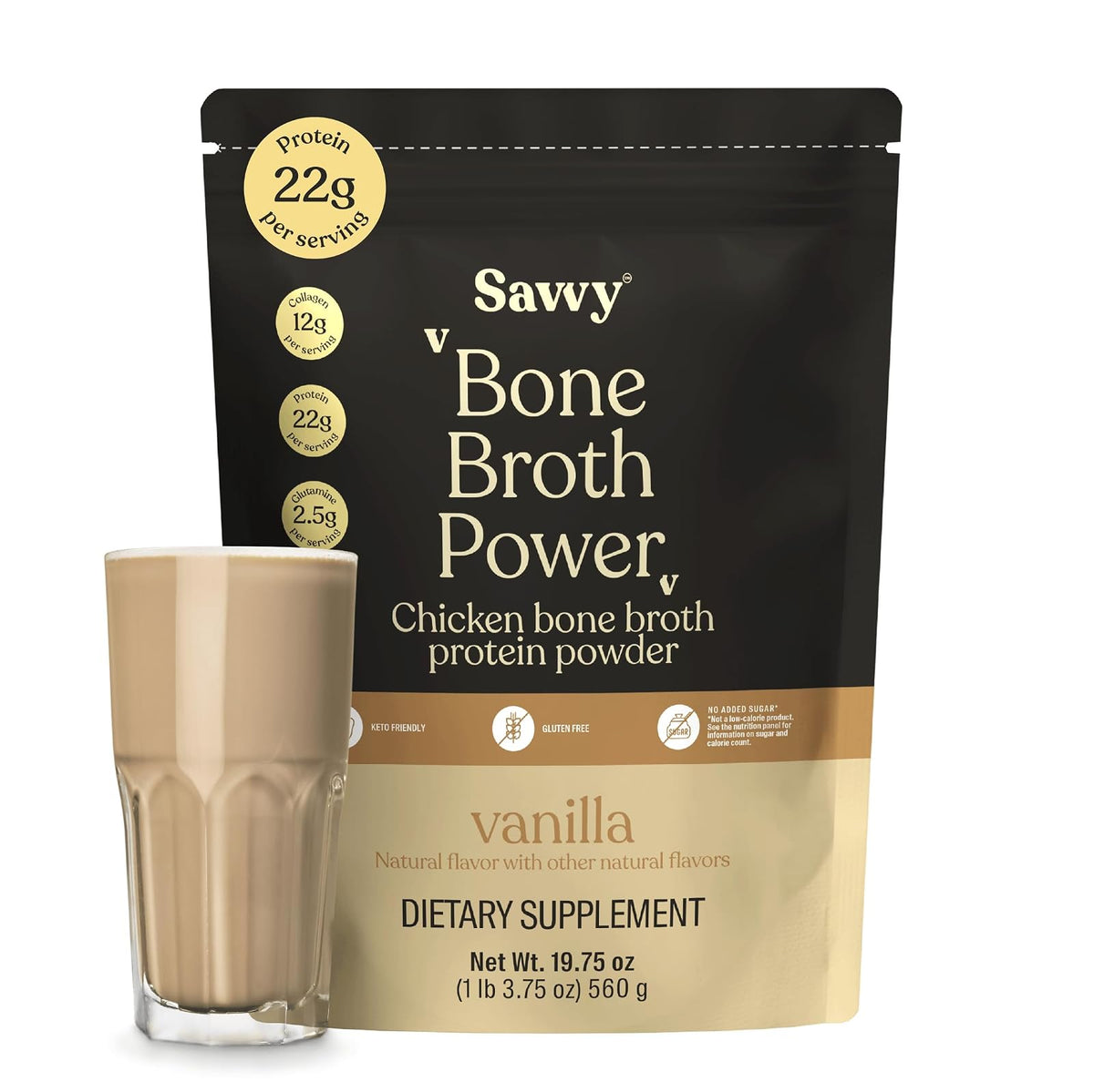 SAVVY chicken bone broth protein