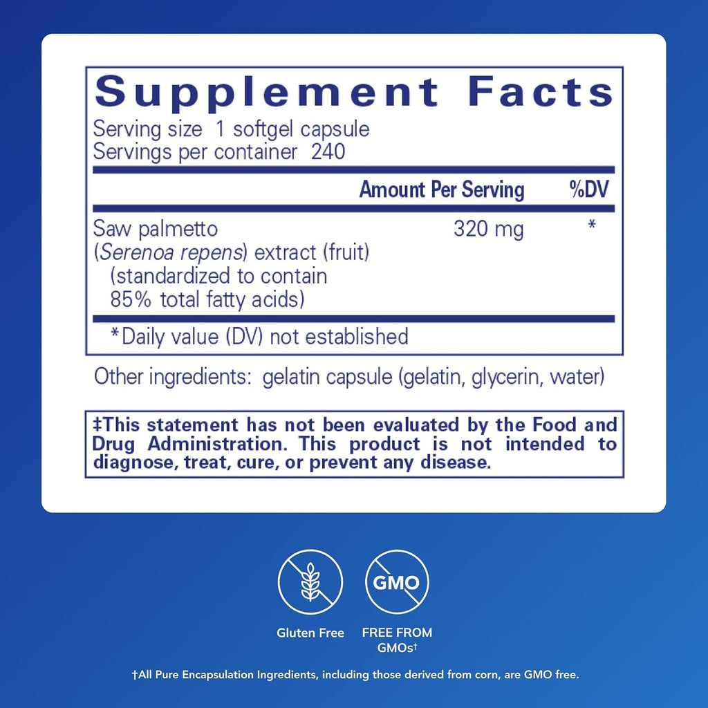 Saw Palmetto 320 mg softgel capsules