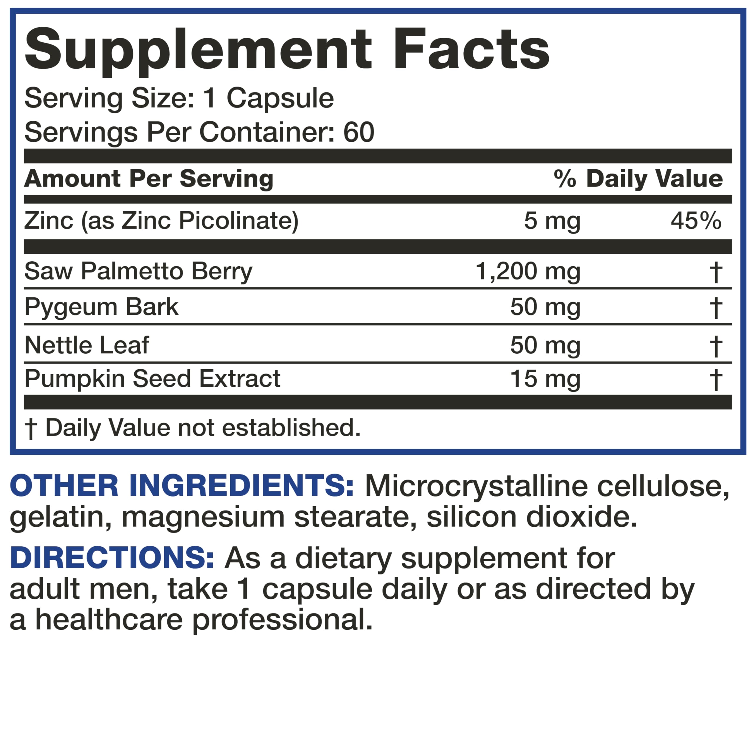 Saw palmetto and pumpkin seed oil combo
