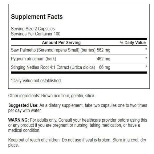 Saw palmetto and pumpkin seed oil