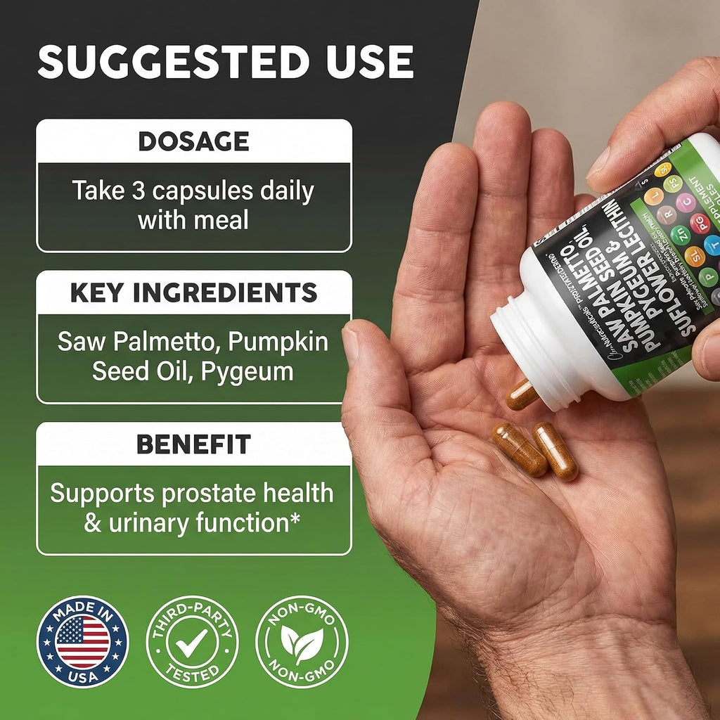 saw palmetto capsules for men's wellness