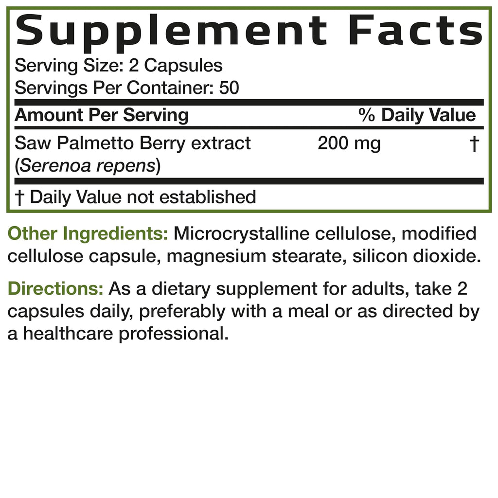 saw palmetto capsules for wellness