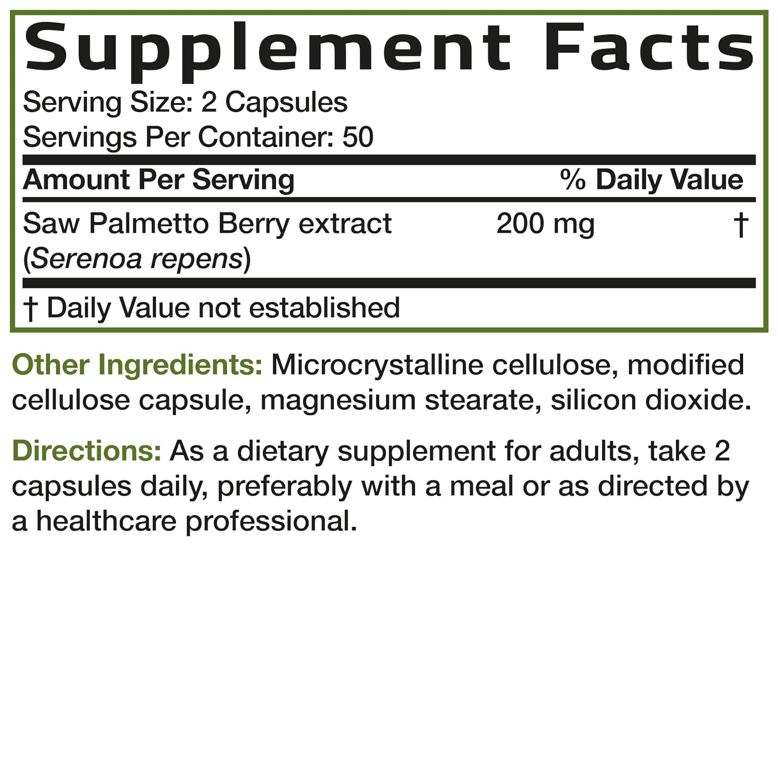 saw palmetto capsules for wellness