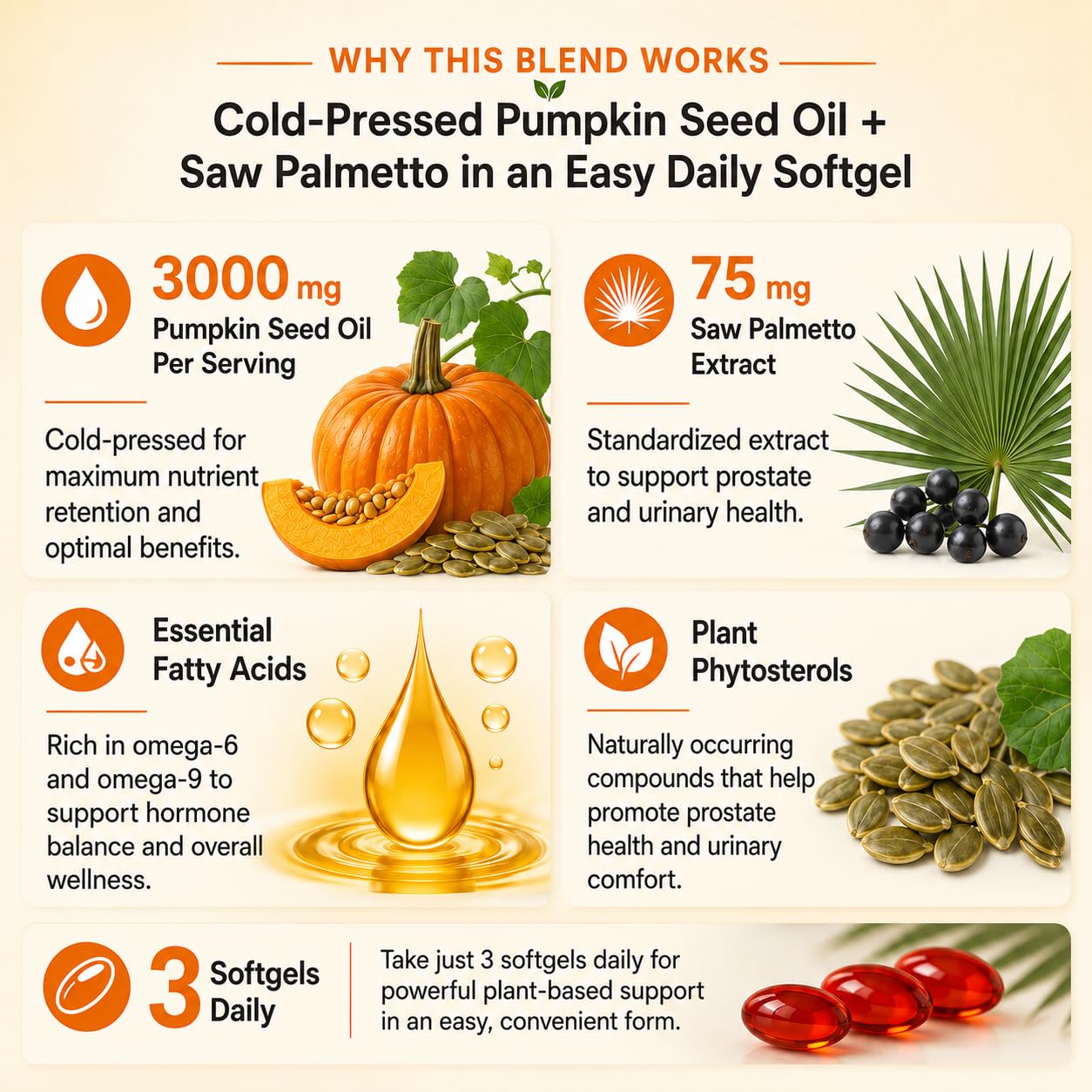 Saw palmetto extract for prostate support