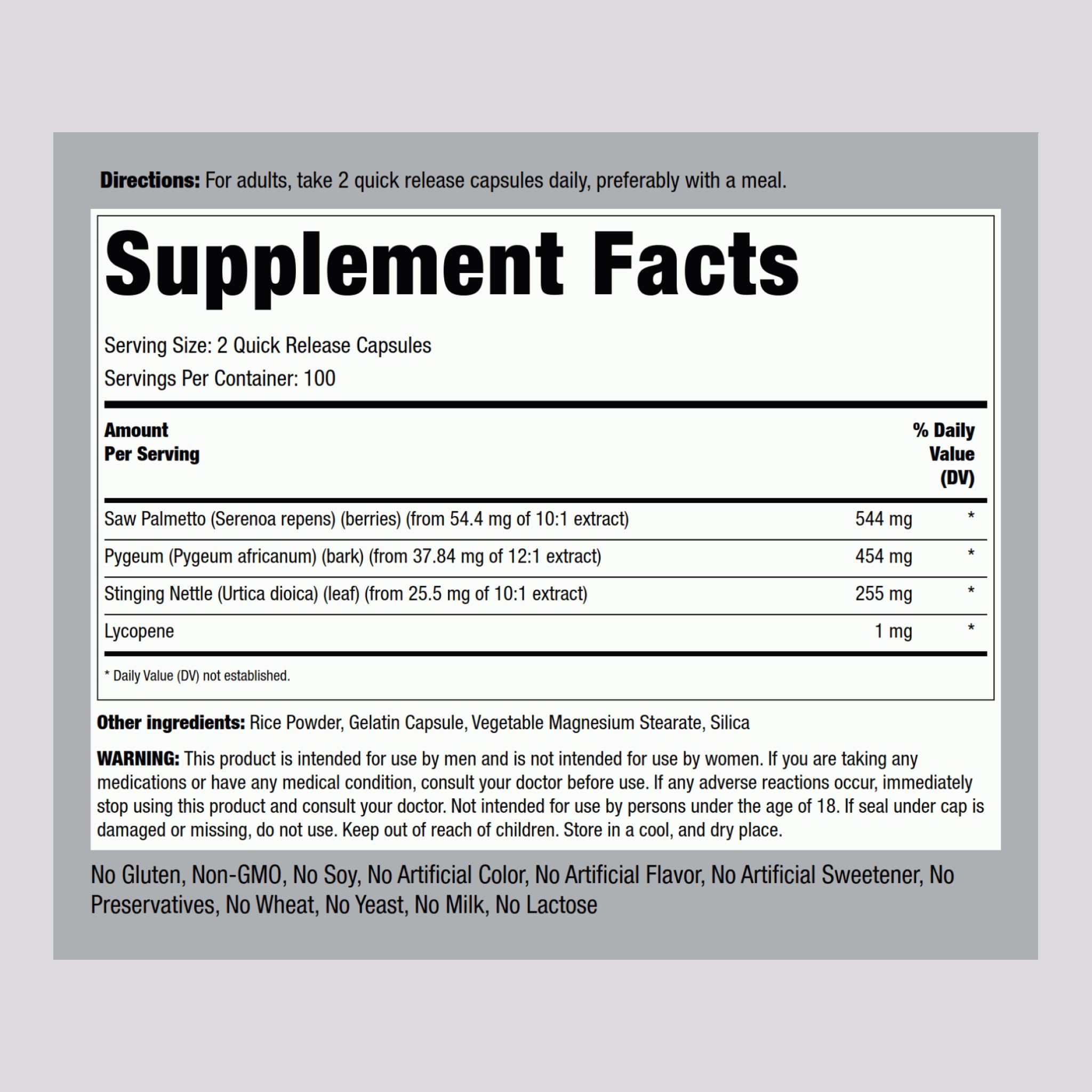 Saw palmetto herbal complex for men