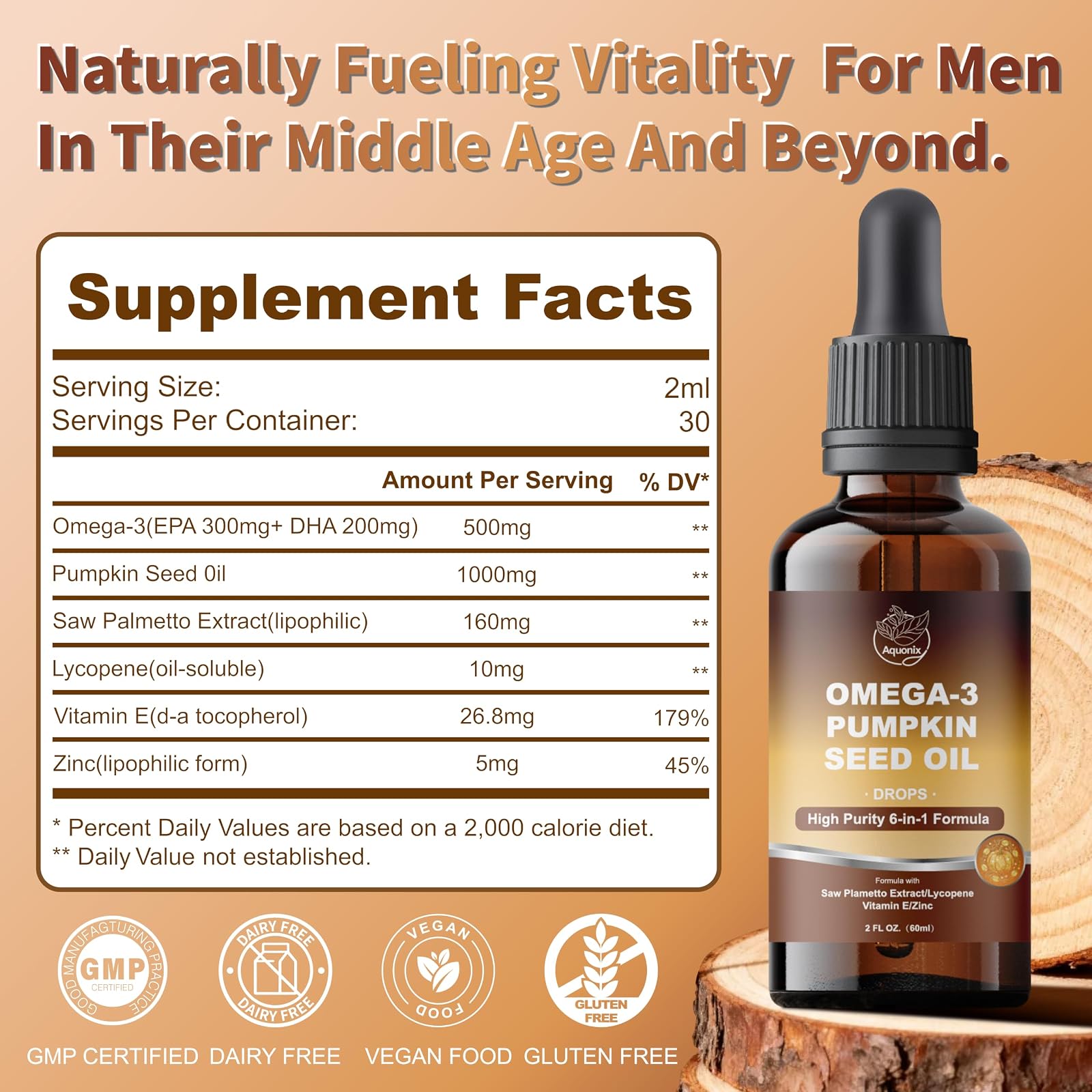 Saw palmetto oil drops for health