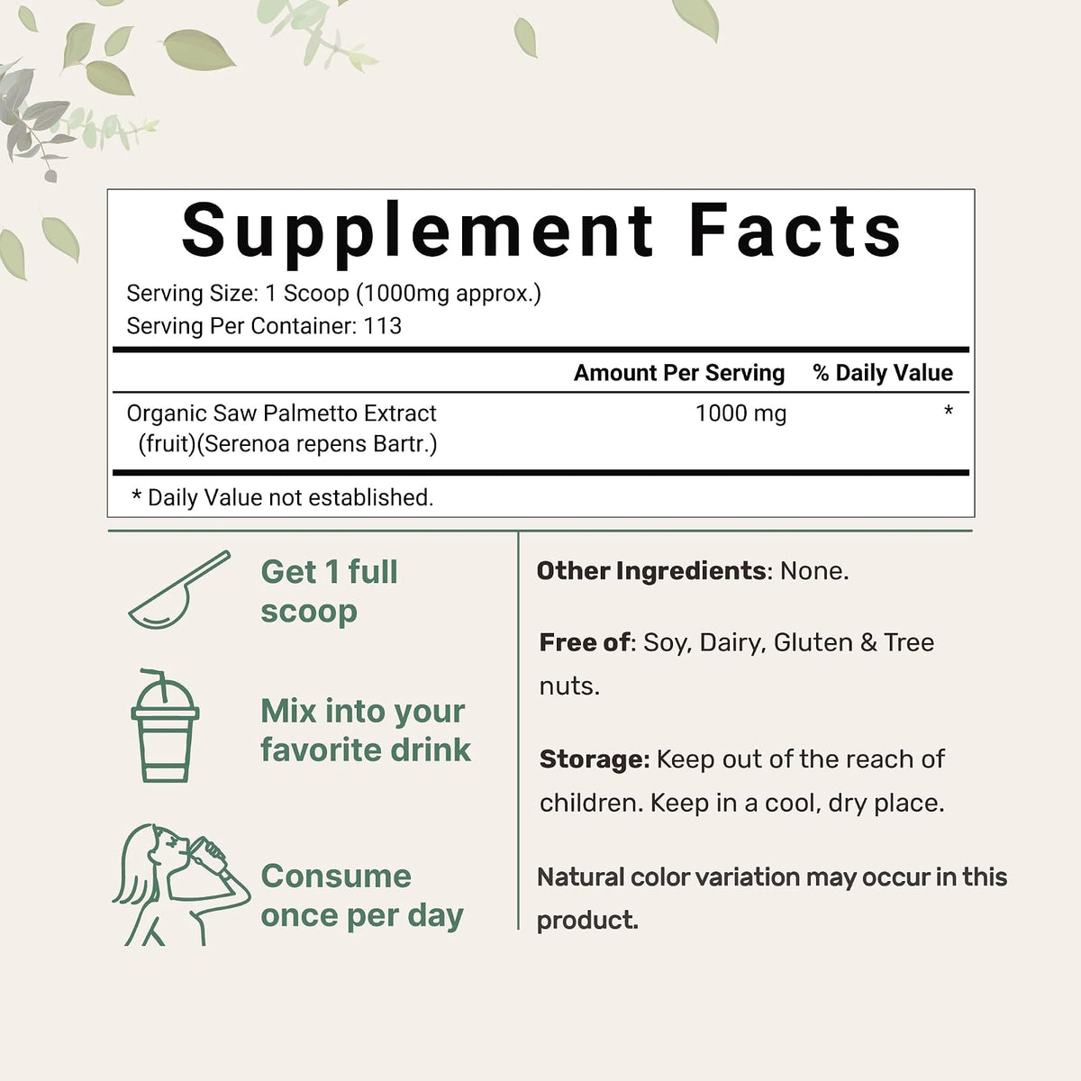 saw palmetto powder for hair health