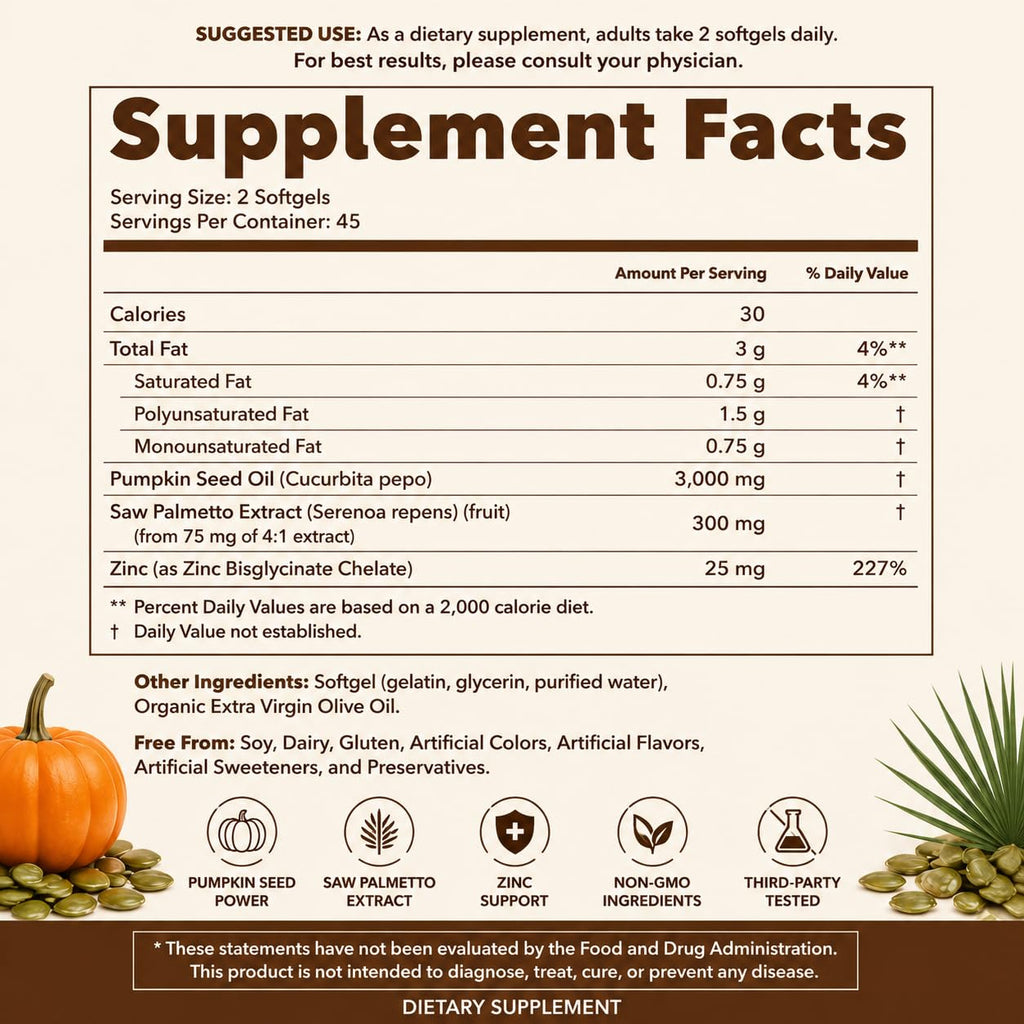 Saw palmetto softgels for hair health
