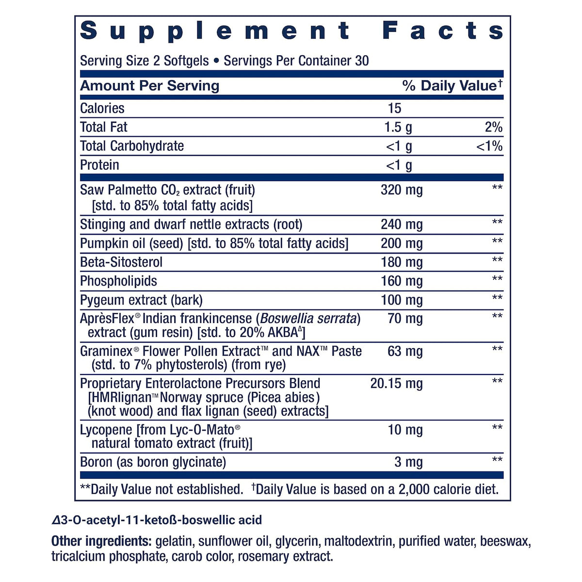 Saw Palmetto softgels for men's wellness