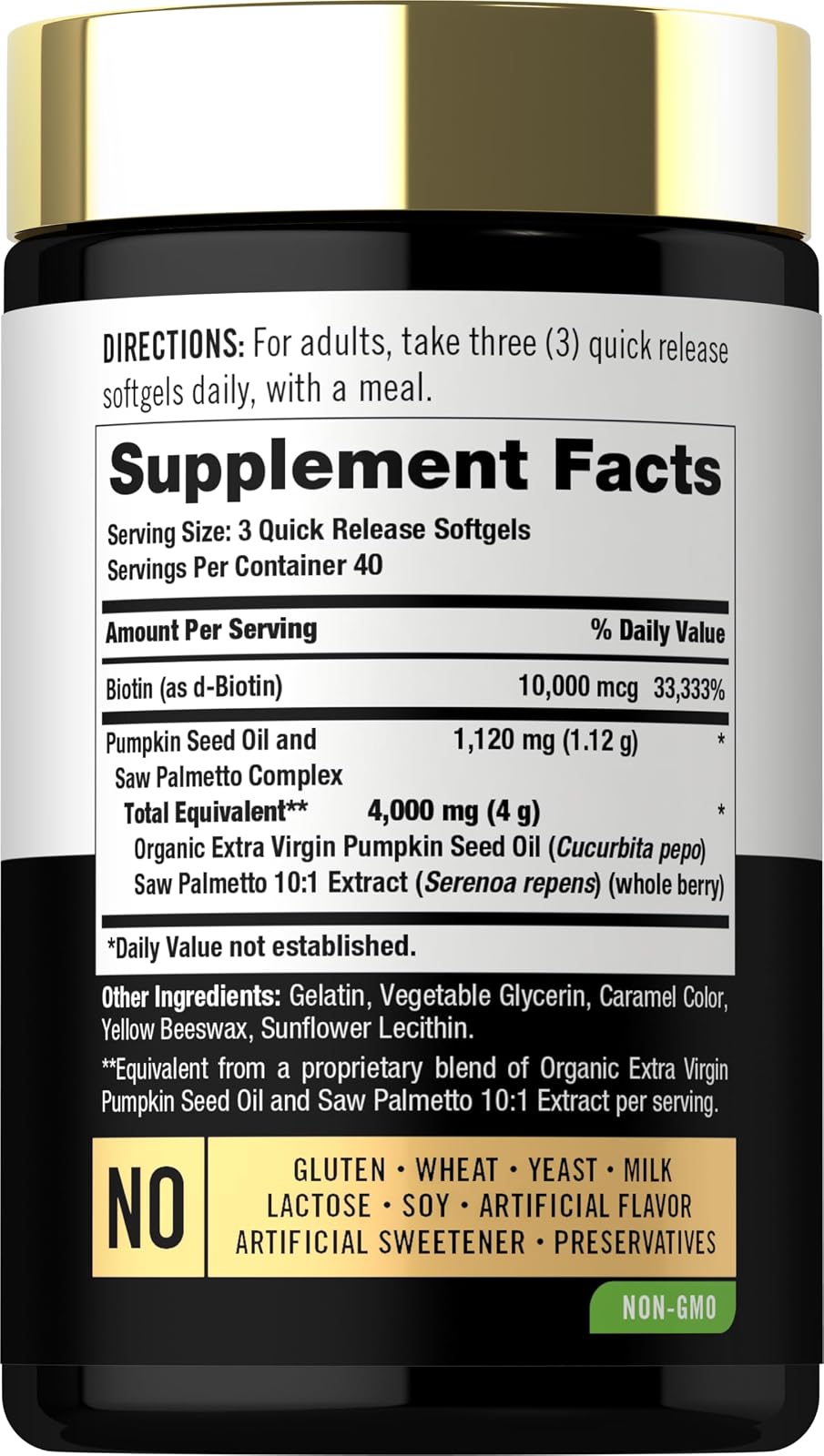 Saw palmetto softgels for men