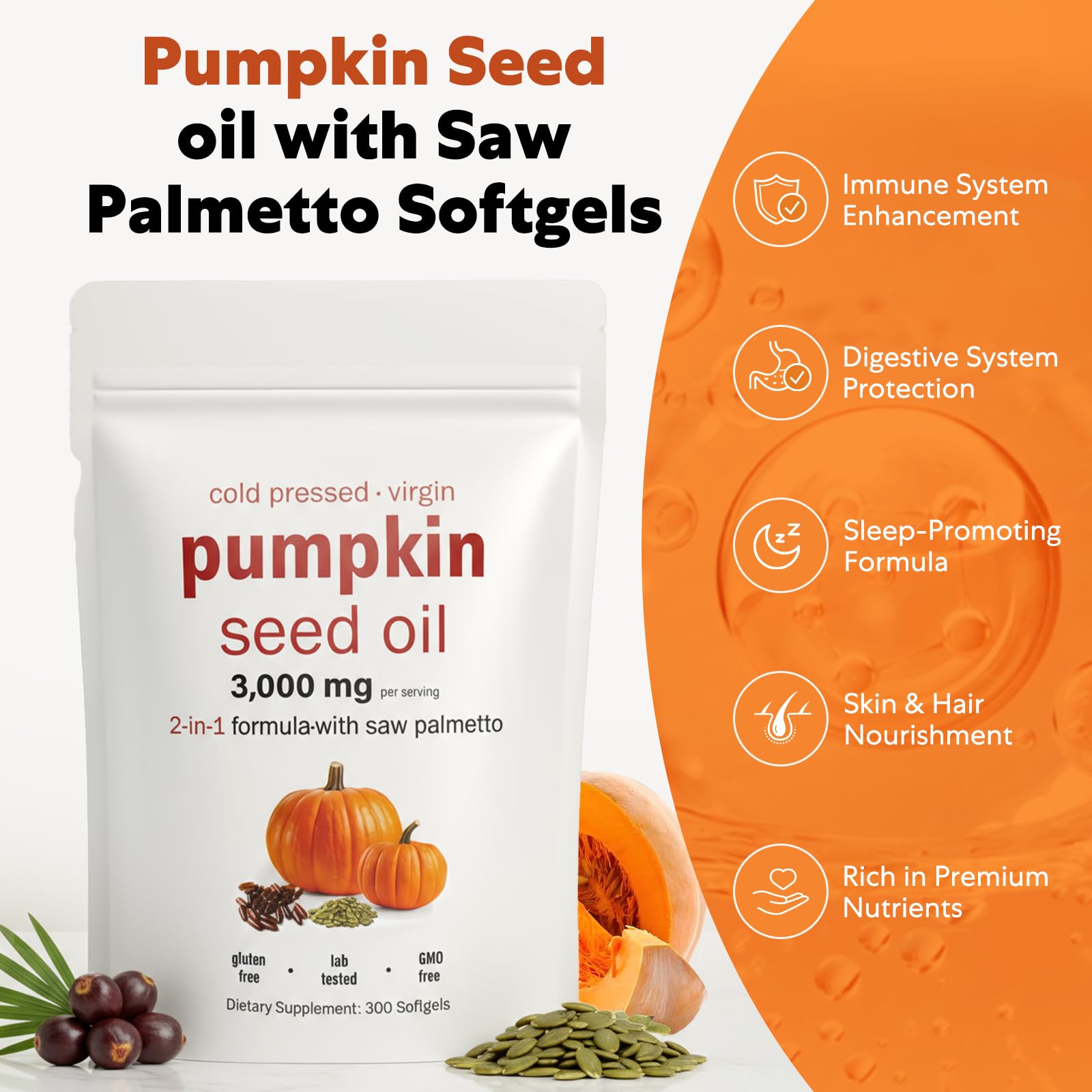Saw palmetto softgels for wellness