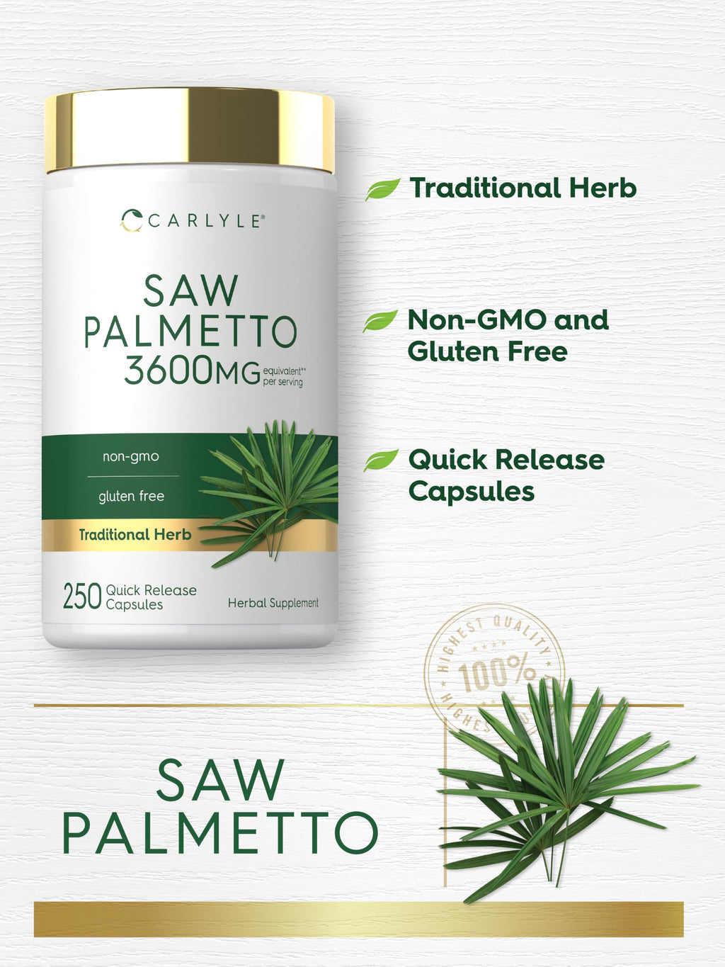 saw palmetto tree extract capsules