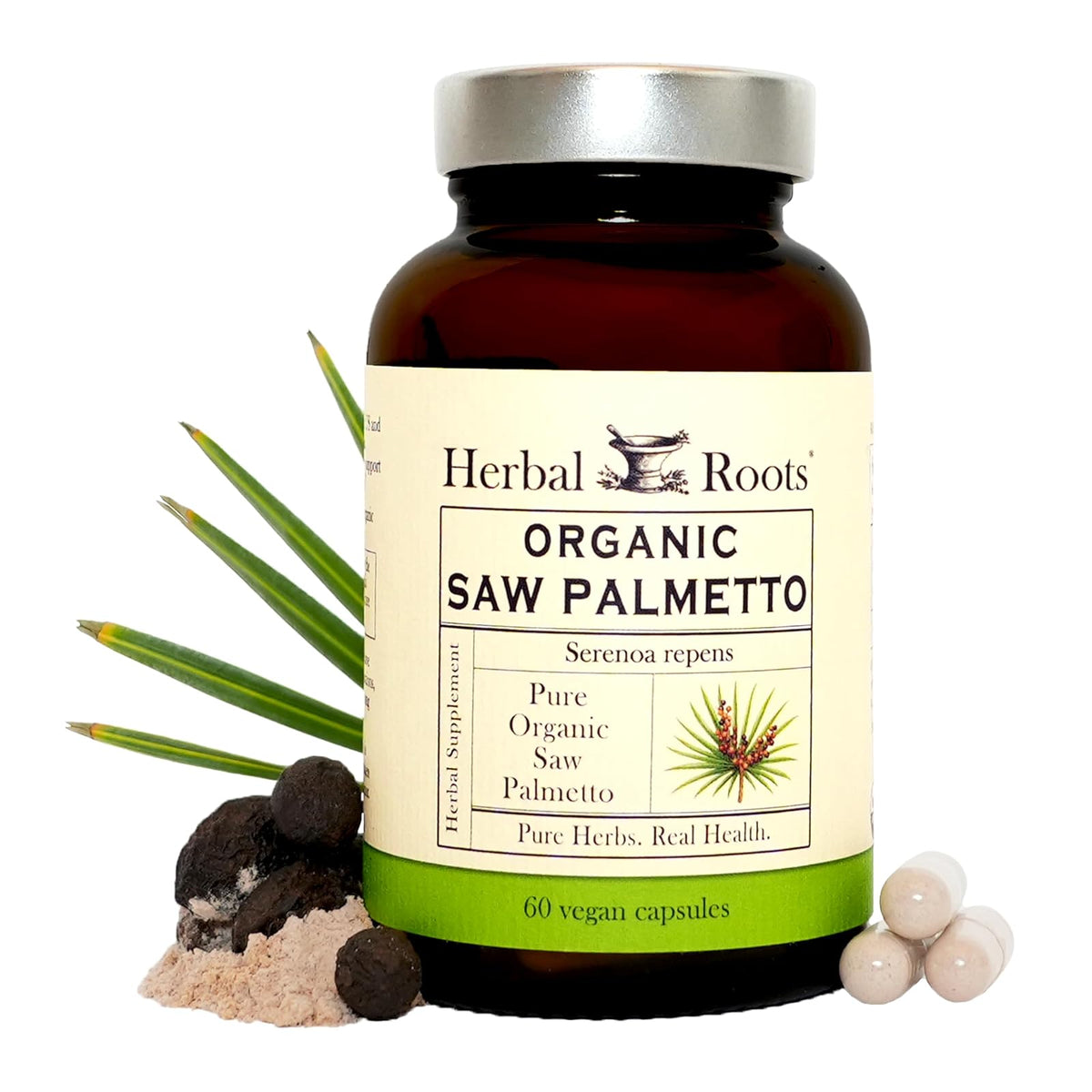 saw palmetto vegan capsules for health